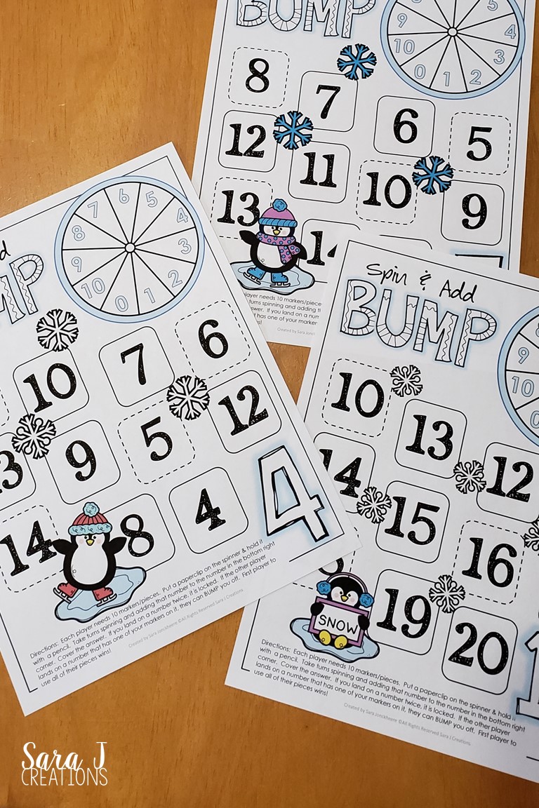 Penguin Addition Games | Sara J Creations