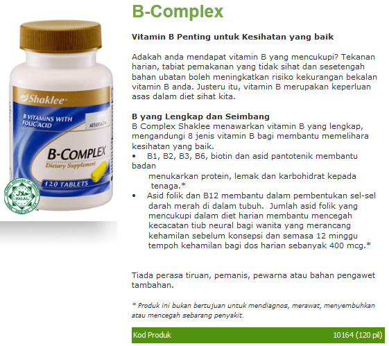 Mommy Afnan: KELEBIHAN B COMPLEX SHAKLEE
