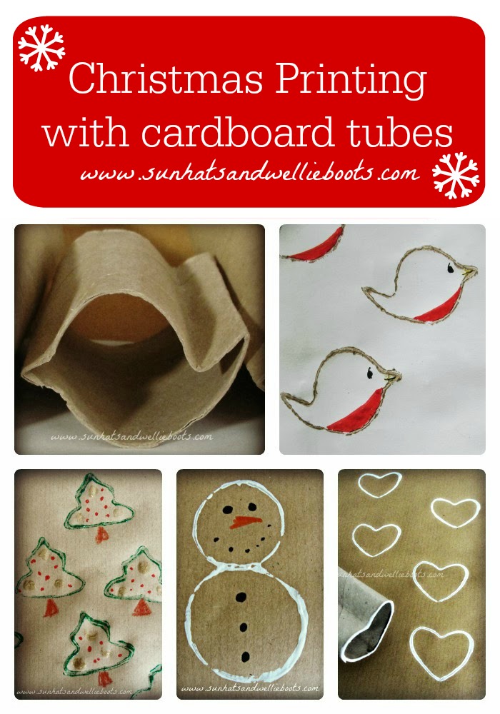 Sun Hats & Wellie Boots: Printing Christmas Shapes with Cardboard Tubes