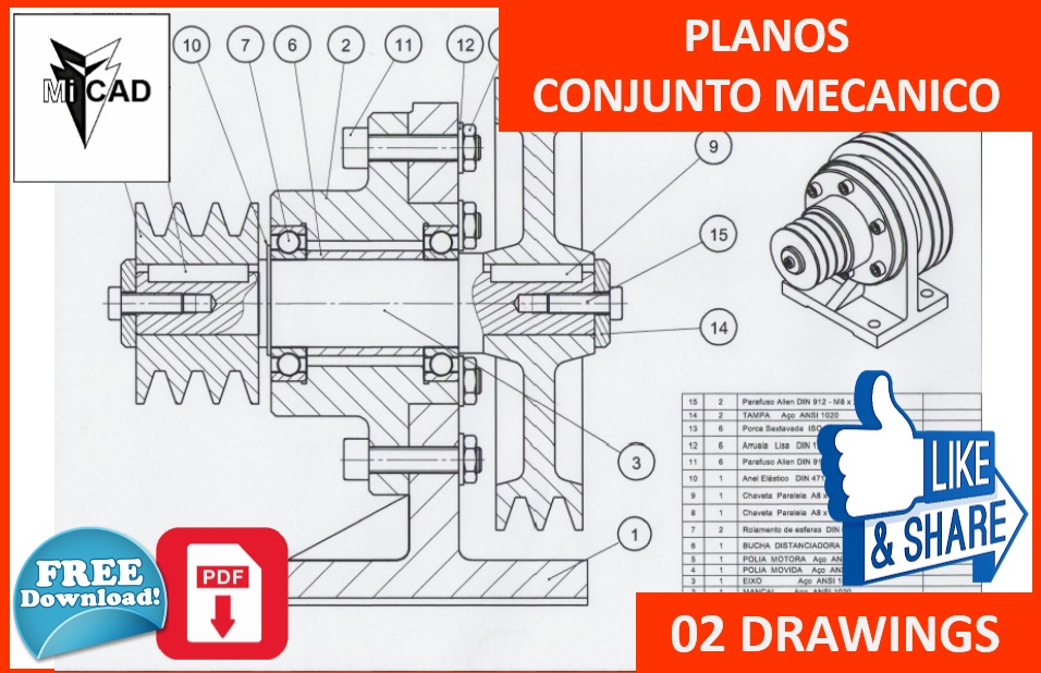 Mi Cad: Conjunto mecanico