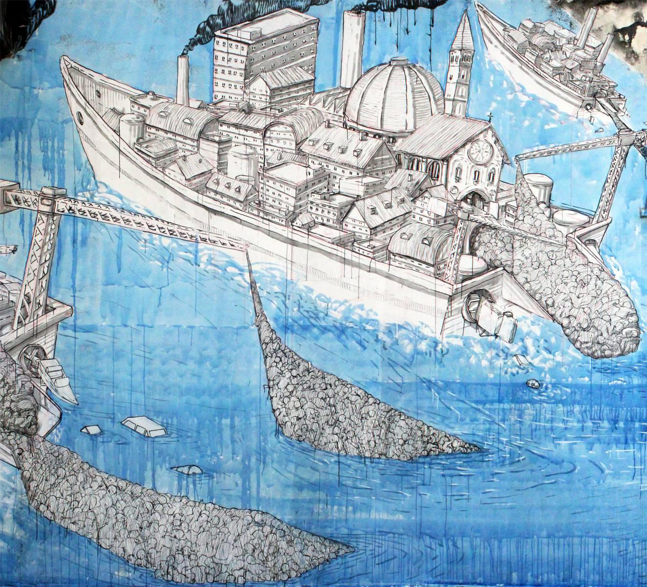 Blu New Mural In Messina, Italy – StreetArtNews