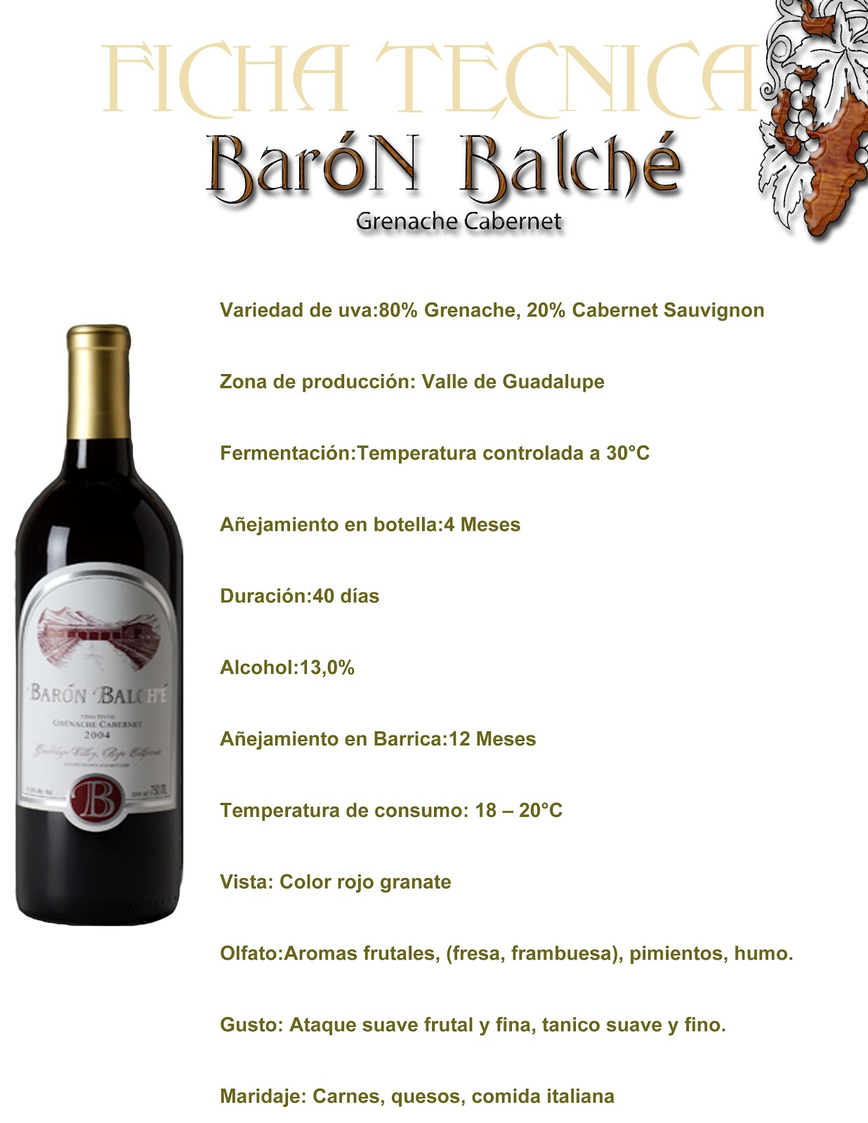 fichas de vinos: baron balche grenache cabernet