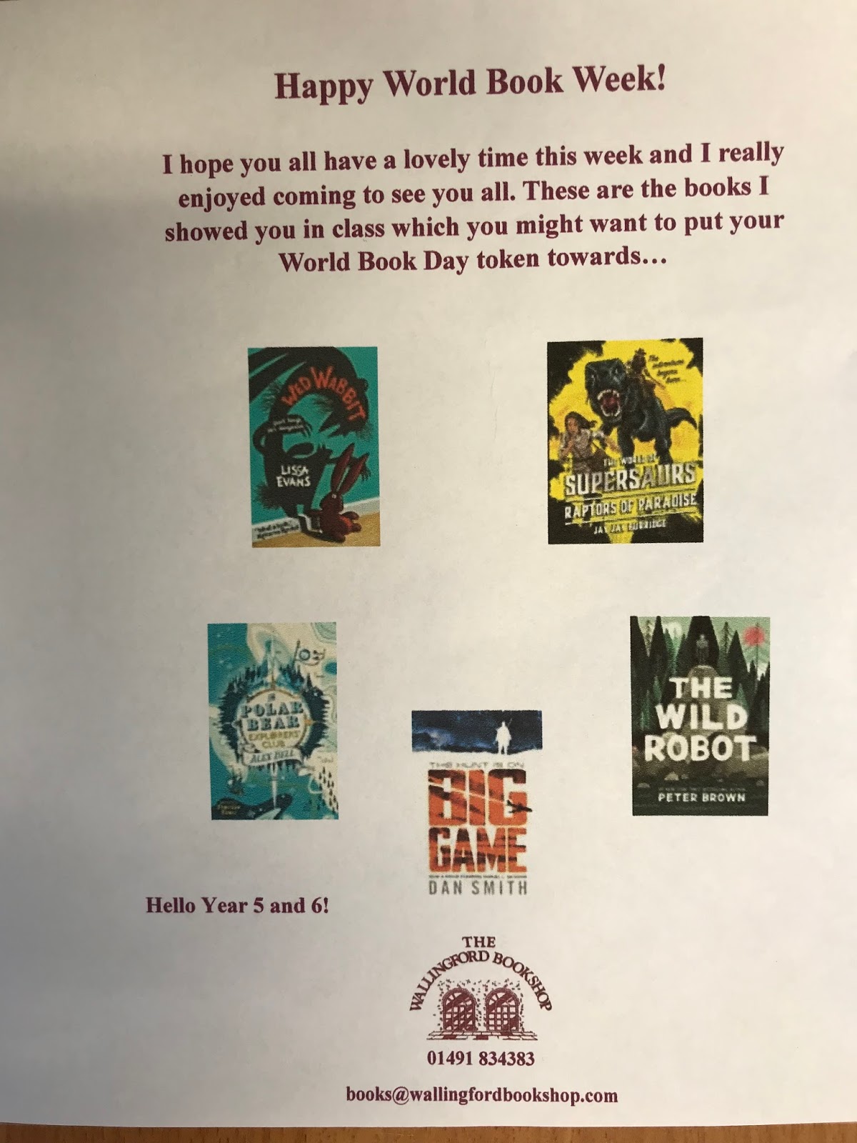 Cholsey Primary School Celebration of Learning: World Book Week - book ...