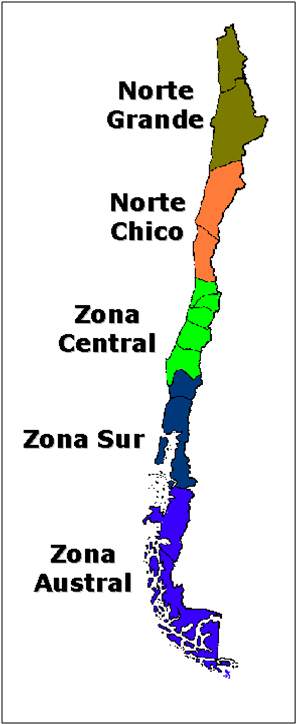 Guia para turistas: GRANDES REGIONES GEOGRAFICAS, RELIEVE Y CLIMA DE CHILE