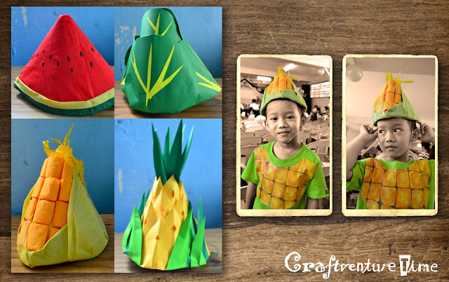 Craftventure Time: DIY Fruit and Veggies Hats from Paper Boat Part I