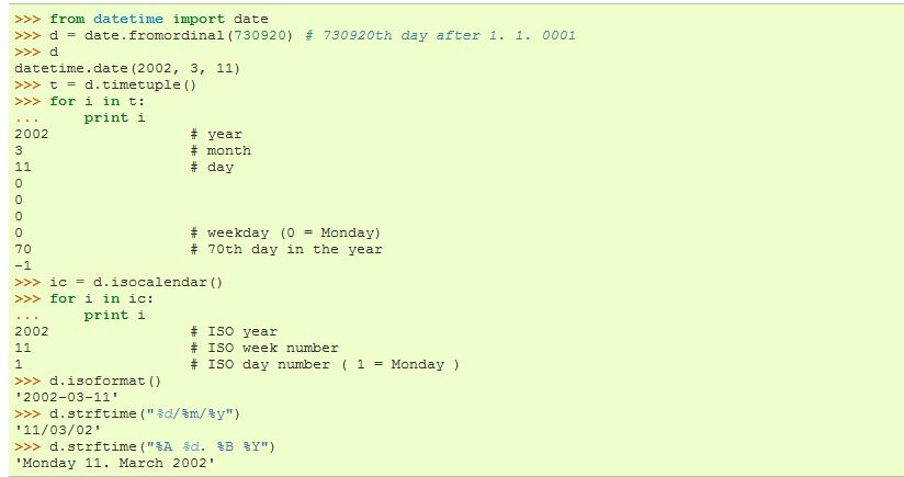 程式扎記 Python Std Library Data Types Datetime — Basic Date And Time