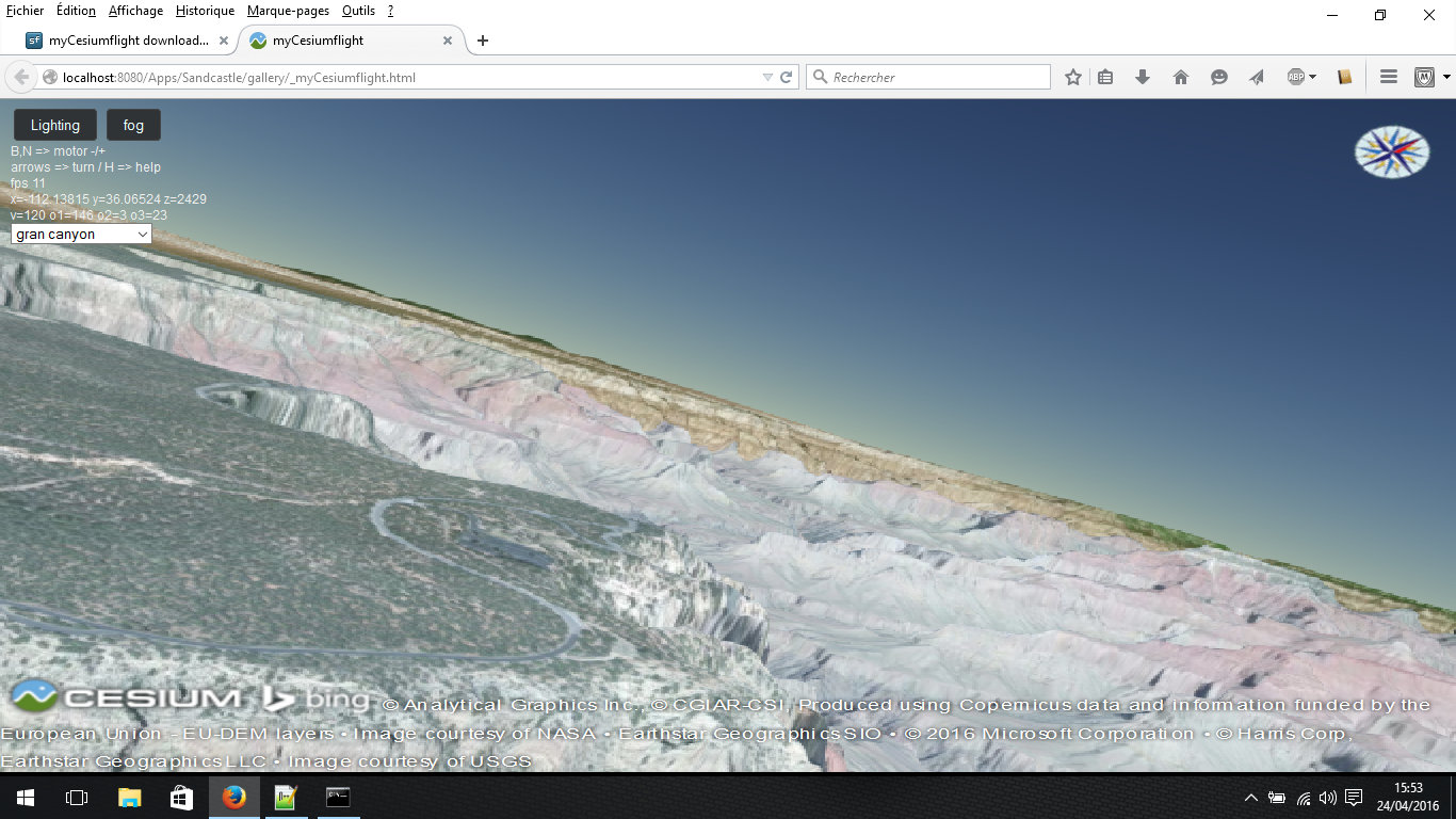 chung's blogspot: myCesiumflight html5 webgl Cesium flight simulator