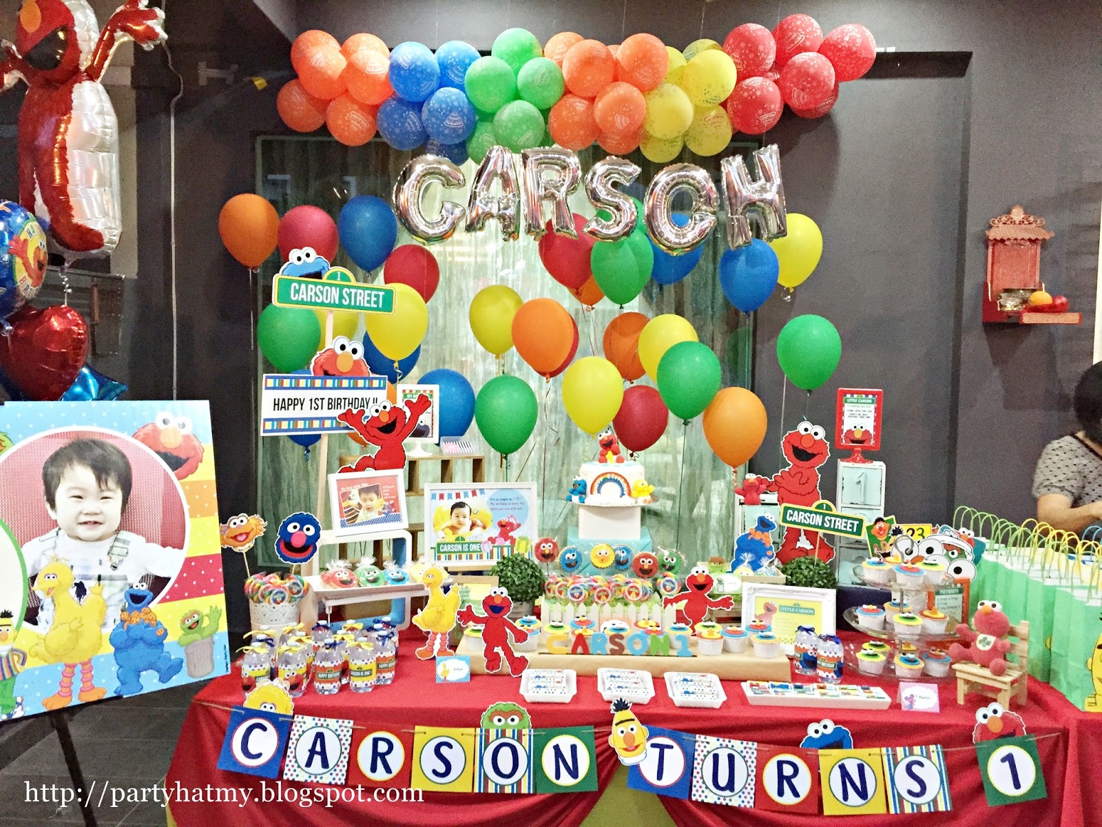 Party Hat: Sesame Street Birthday Party for Carson