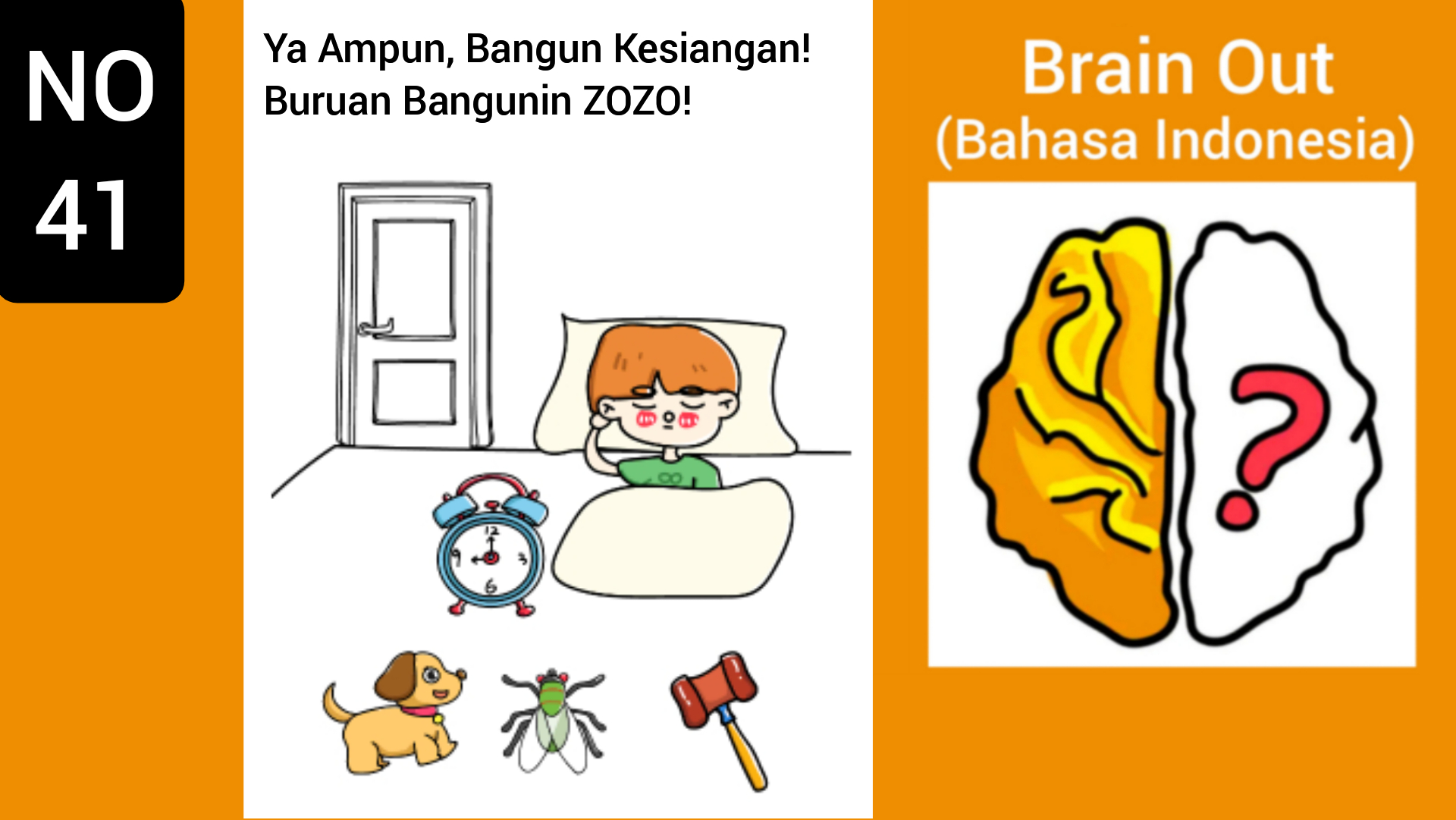 Brain Out Level 41: Ya Ampun, Bangun Kesiangan! Buruan Bangunin ZOZO ...