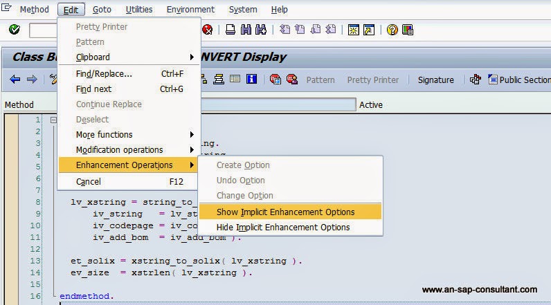 An SAP Consultant: ABAP Enhancement Framework - Class/Interface ...