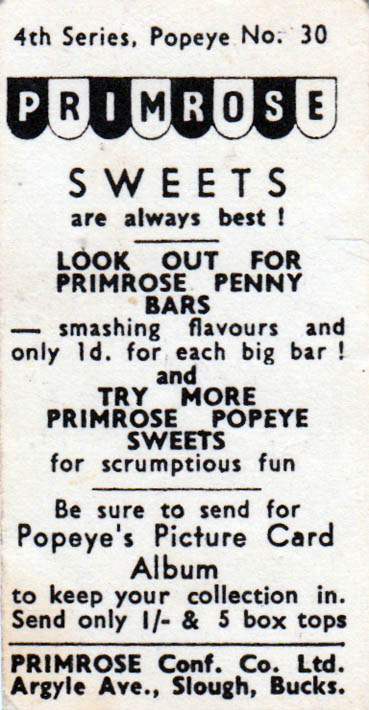 BLIMEY! The Blog of British Comics: POPEYE Sweet Cigarette Cards (1960s)