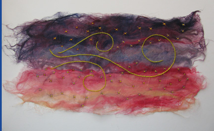 Soy silk fabric and embroidery