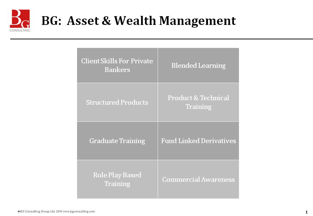 Experts in Financial Training: BG Consulting Asset Management & Wealth ...