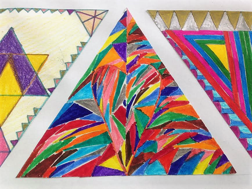 PLÁSTICA EN EL VALLE: TRIÁNGULOS: Diseñando un mural