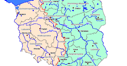 Dorzecza i dopływy Wisły i Odry
