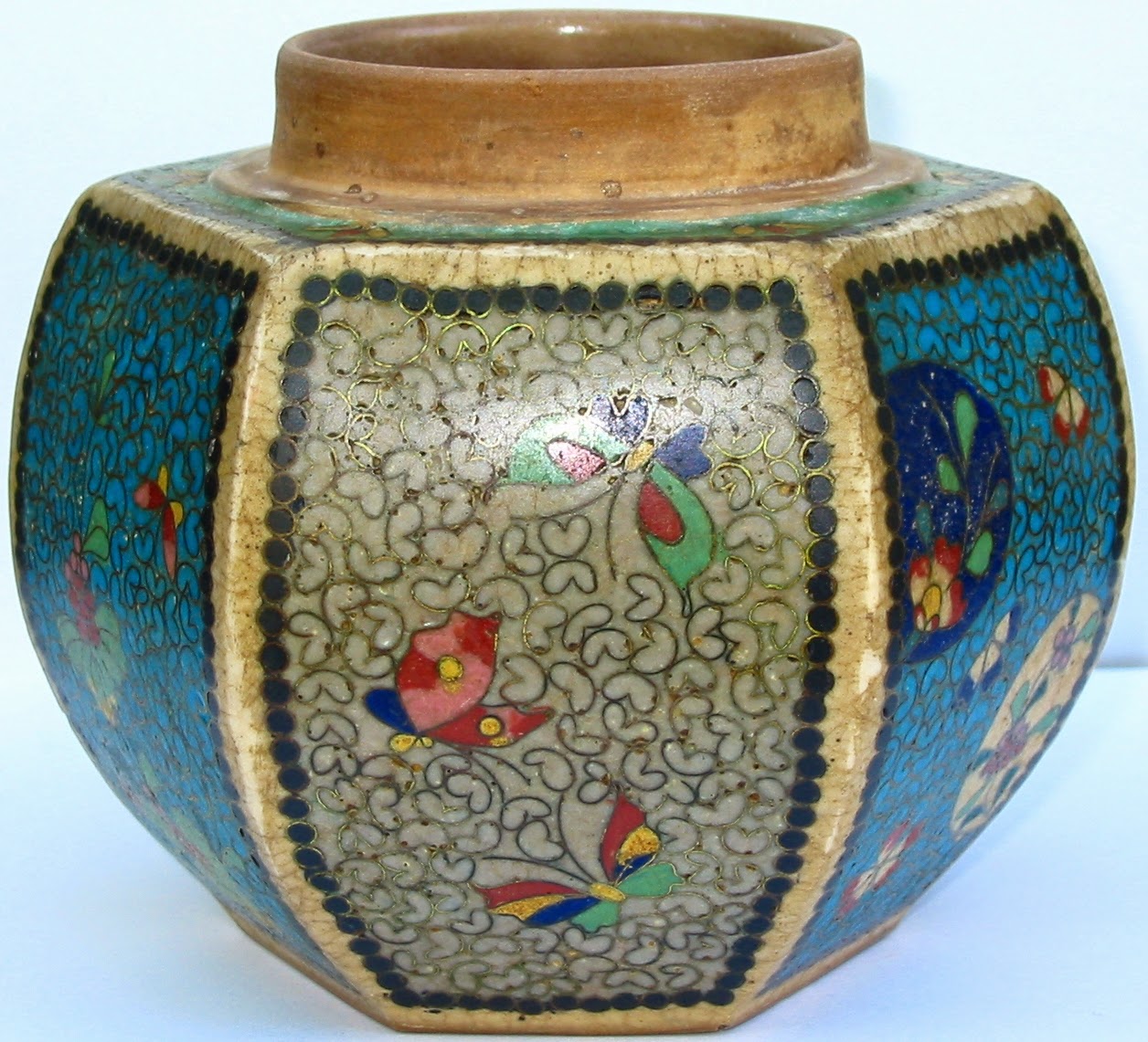 LauraGarnet: CLOISONNE on Porcelain Japanese Totai Ginger Jar Hexagonal ...