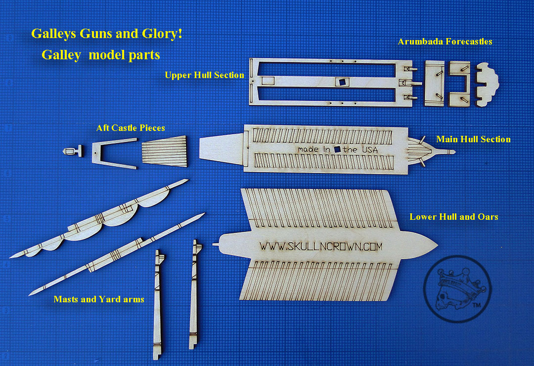 Skull and Crown: Galleys Guns and Glory! Assembly instructions: Galleys