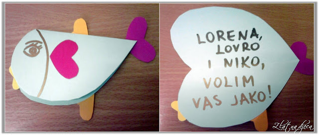 Zlatna djeca: Riba-čestitka, napravljena od srca