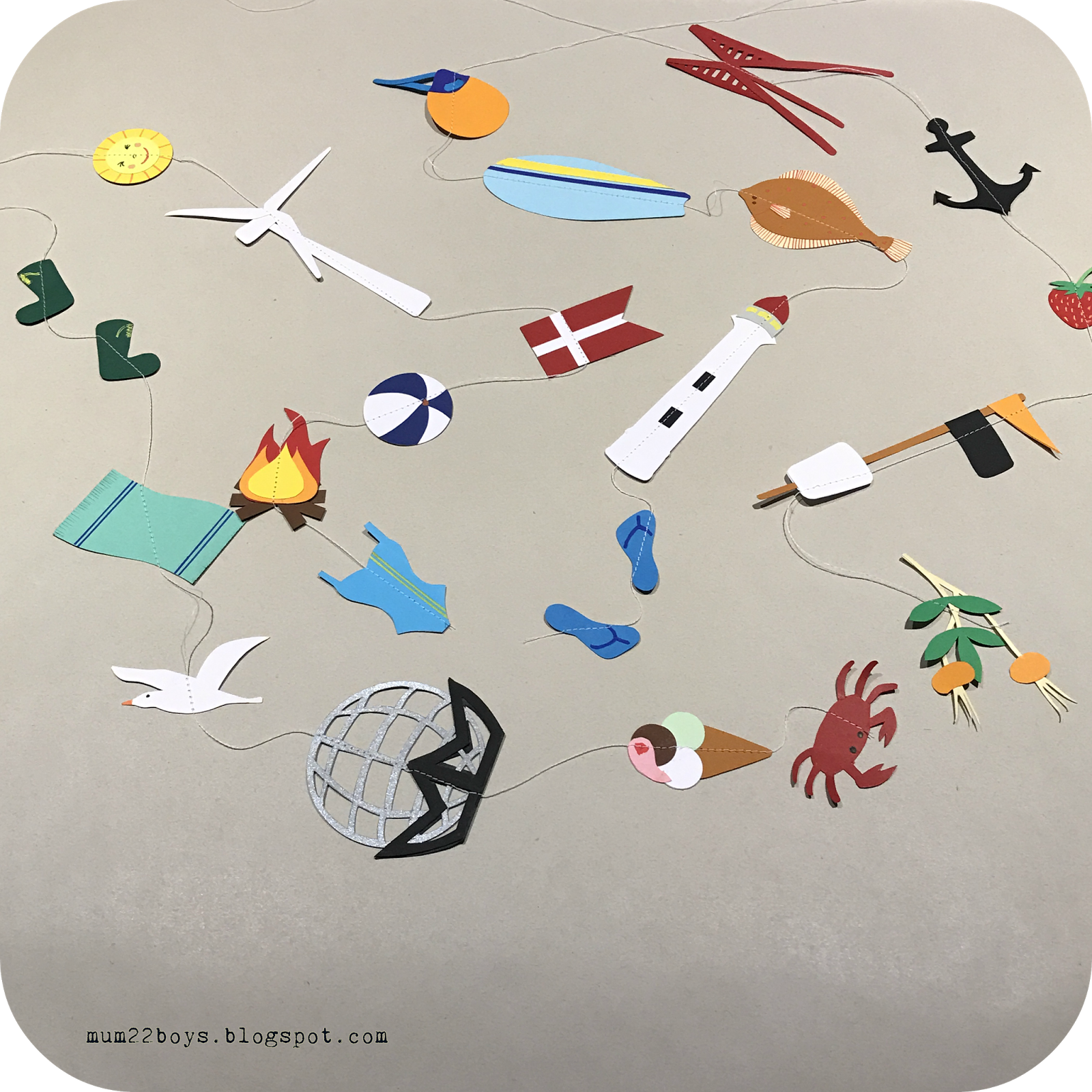 Mum 2 2 boys: Strand papirklip (inkl. skabeloner til print)