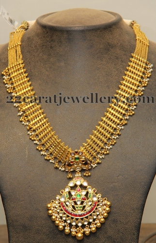 Antique Latest Mala with Pachi Locket - Jewellery Designs