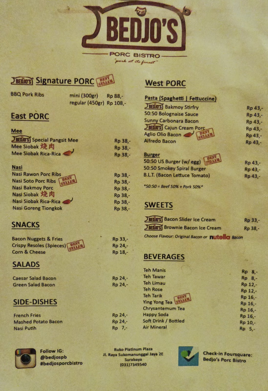 Bedjo Porc Bistro Surabaya (Review) | Laura Angelia