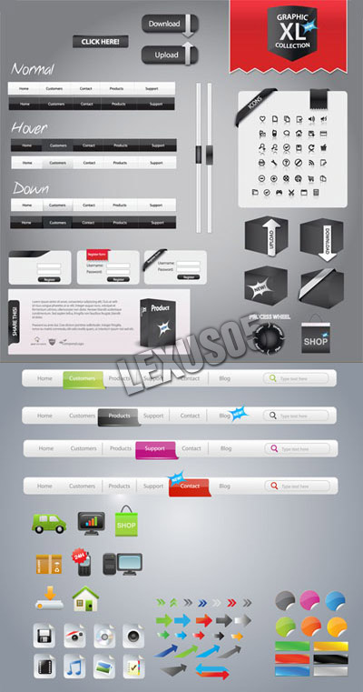 Quality Graphic Resources: Collection Of Vector Web Page Design Elements