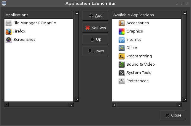More about LX Panel on Archlinux LXDE