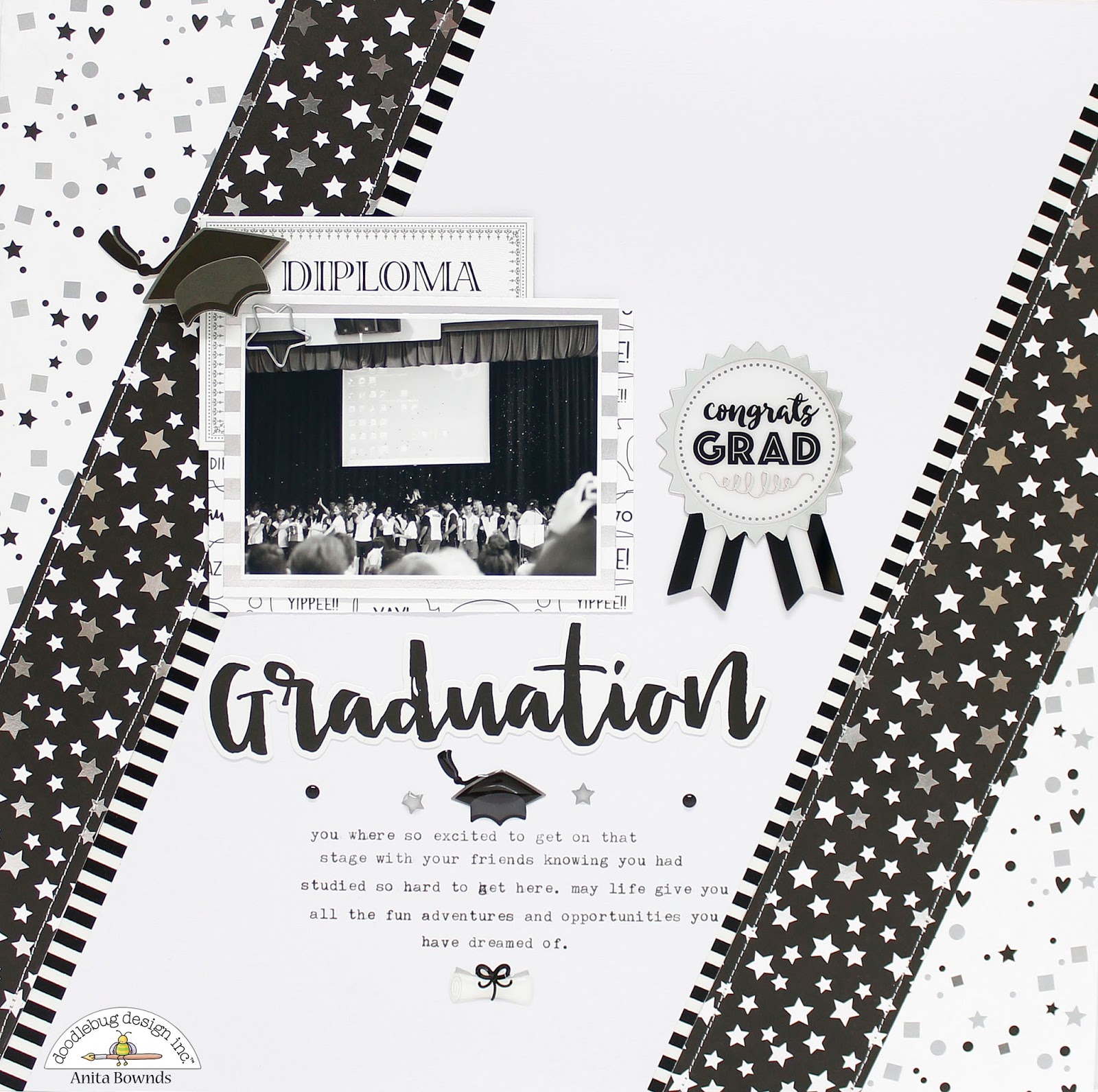 Doodlebug Design Inc Blog: Hats Off Collection: Congrats Grad Layout by ...