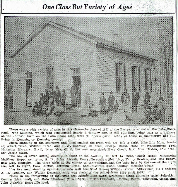 Somers Wisconsin Pioneer History: 1877 Class of Berryville School
