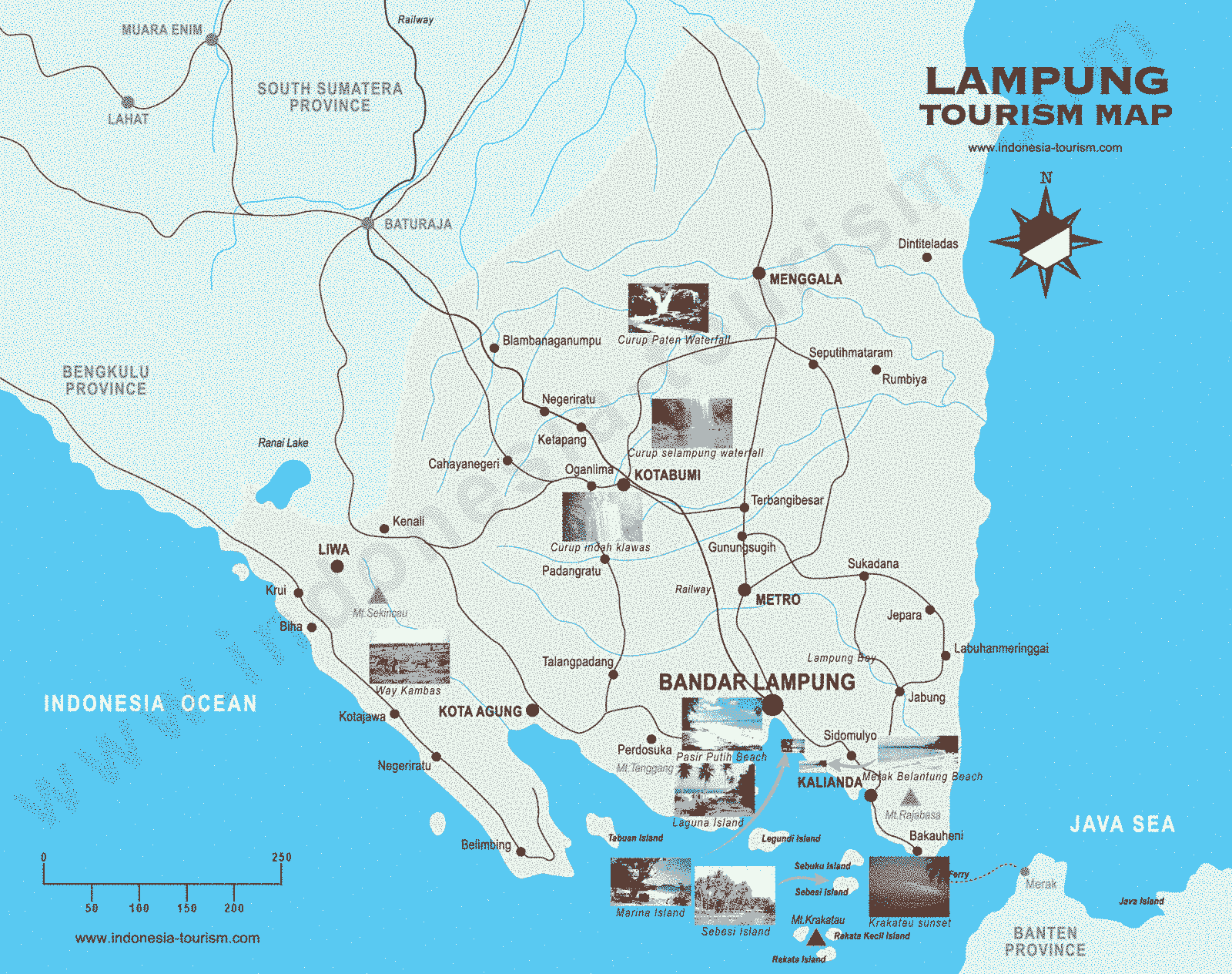 > Peta Lengkap Indonesia: Peta Wisata Lampung