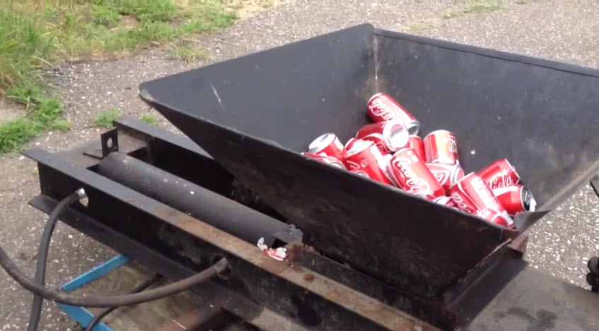 Homemade ไอเดียร์การประดิษฐ์เครื่องบีบอัดกระป๋องอลูมิเนียมแบบไฮดรอลิก ...