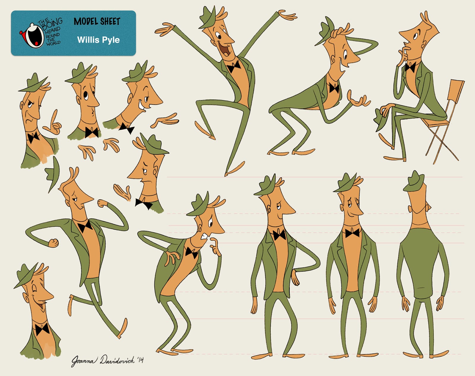 Joanna Davidovich's Art & Animation Blog: UPA Doc: Willis Pyle Model Sheet