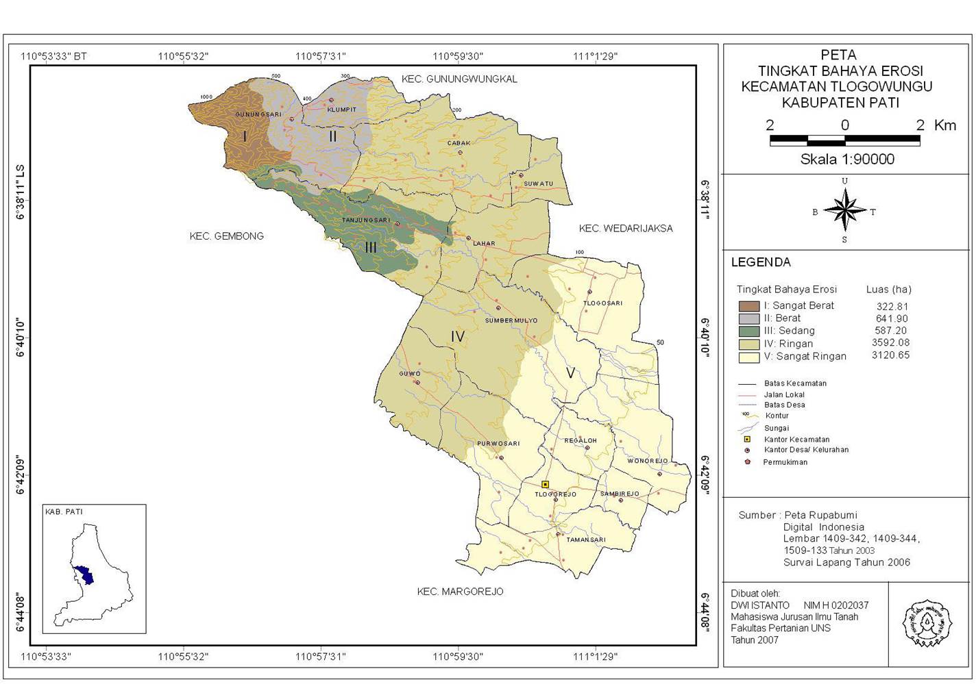 KAJIAN PENGELOLAAN TANAH TERHADAP TINGKAT BAHAYA EROSI MENGGUNAKAN ...