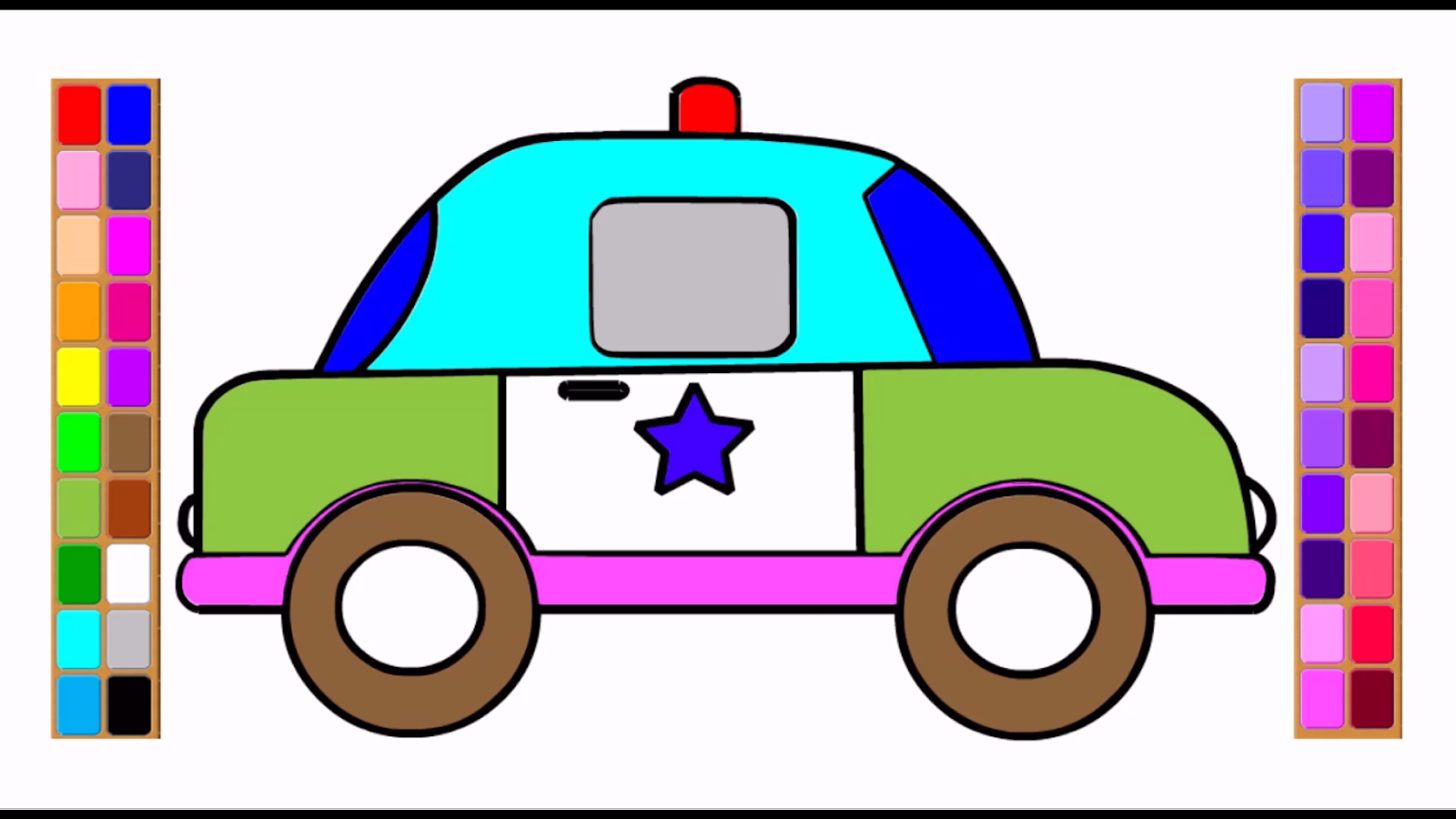 How to Draw a Police Car Coloring Pages for Kids | Learn Colors for ...
