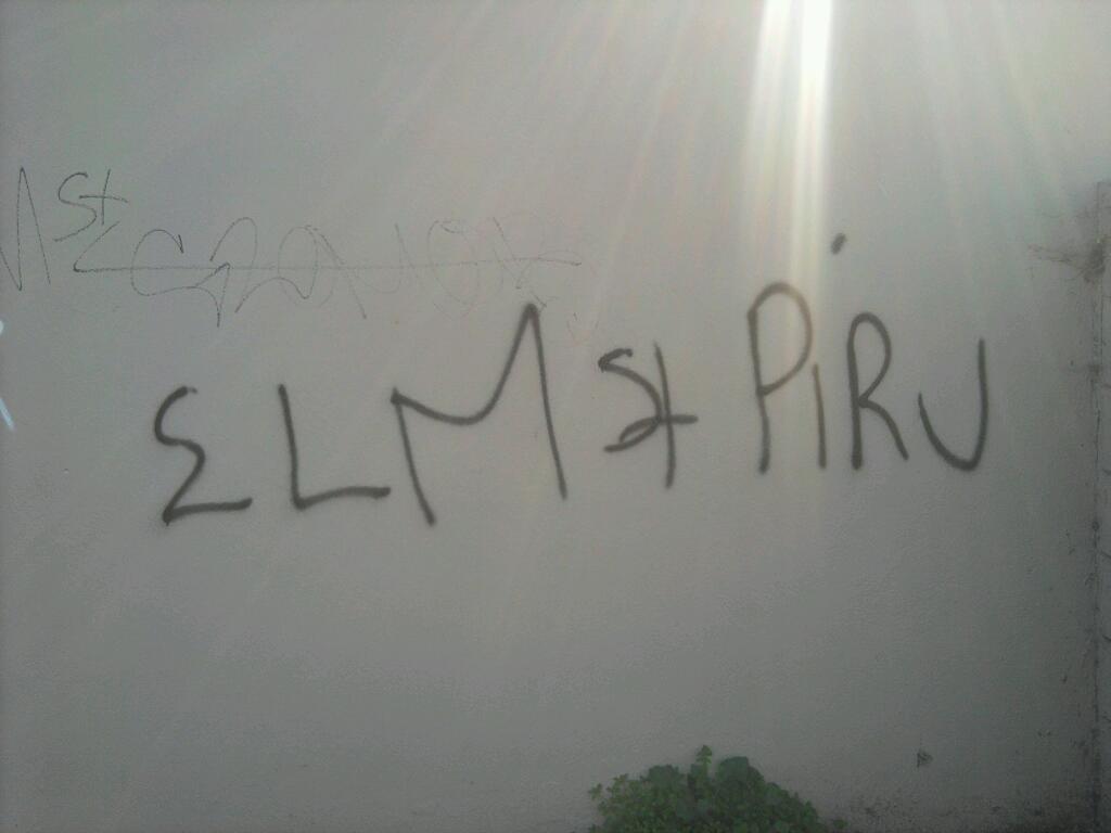 blood gangs graffiti: Elm street piru ( ESP , compton )