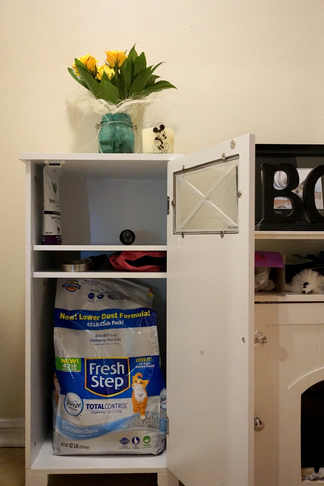 Cat Litter Box Area in a Small Living Space #yougottabekittenme | I Run ...