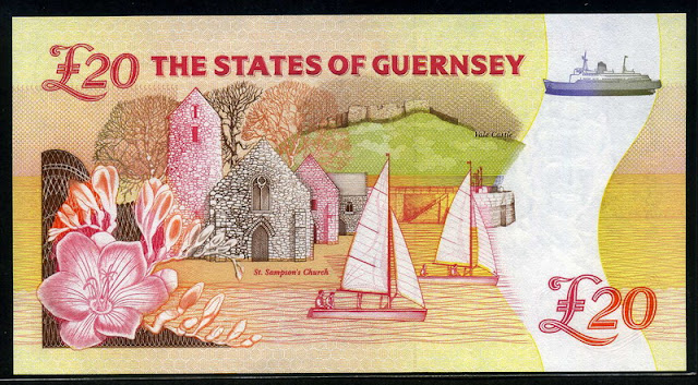 Guernsey banknotes £20 Pounds note 1996 Queen Elizabeth|World Banknotes ...