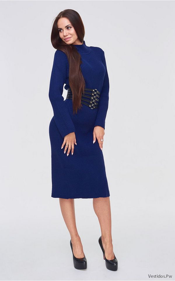 Vestido Azul con Negro ¡43 Bonitos Diseños! | Vestidos | Moda 2019 - 2020