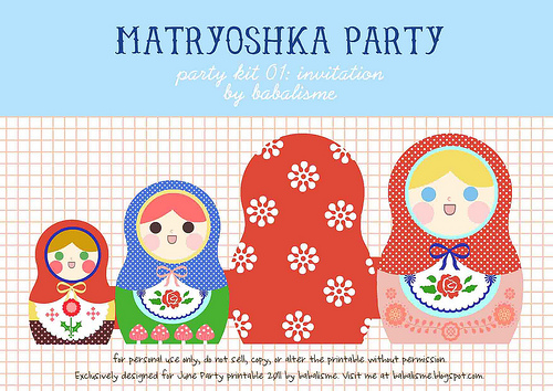 Matryoshka party printable from Babalisme - The Sweet Tidings