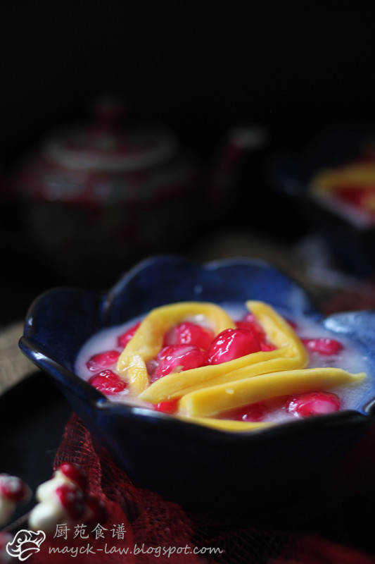 厨苑食谱: 红宝石 【Tub Tim Krob, Red Rubies】