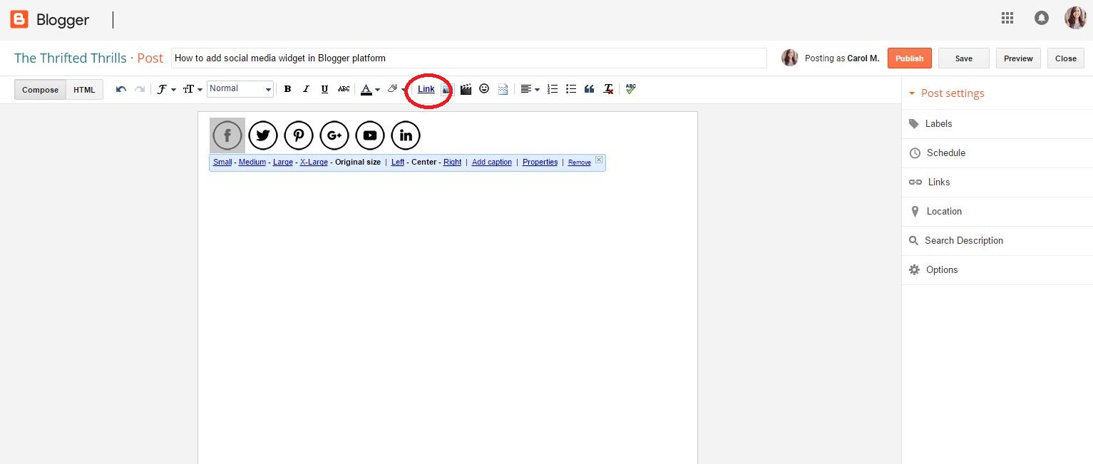 How to Add Social Media Icons on Your Sidebar in Blogger - Thrifted Thrills