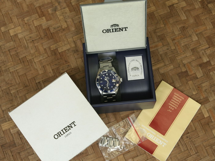 Dayan's Day: (SOLD) Orient Submarine Blue Dial Full Set with Bonus