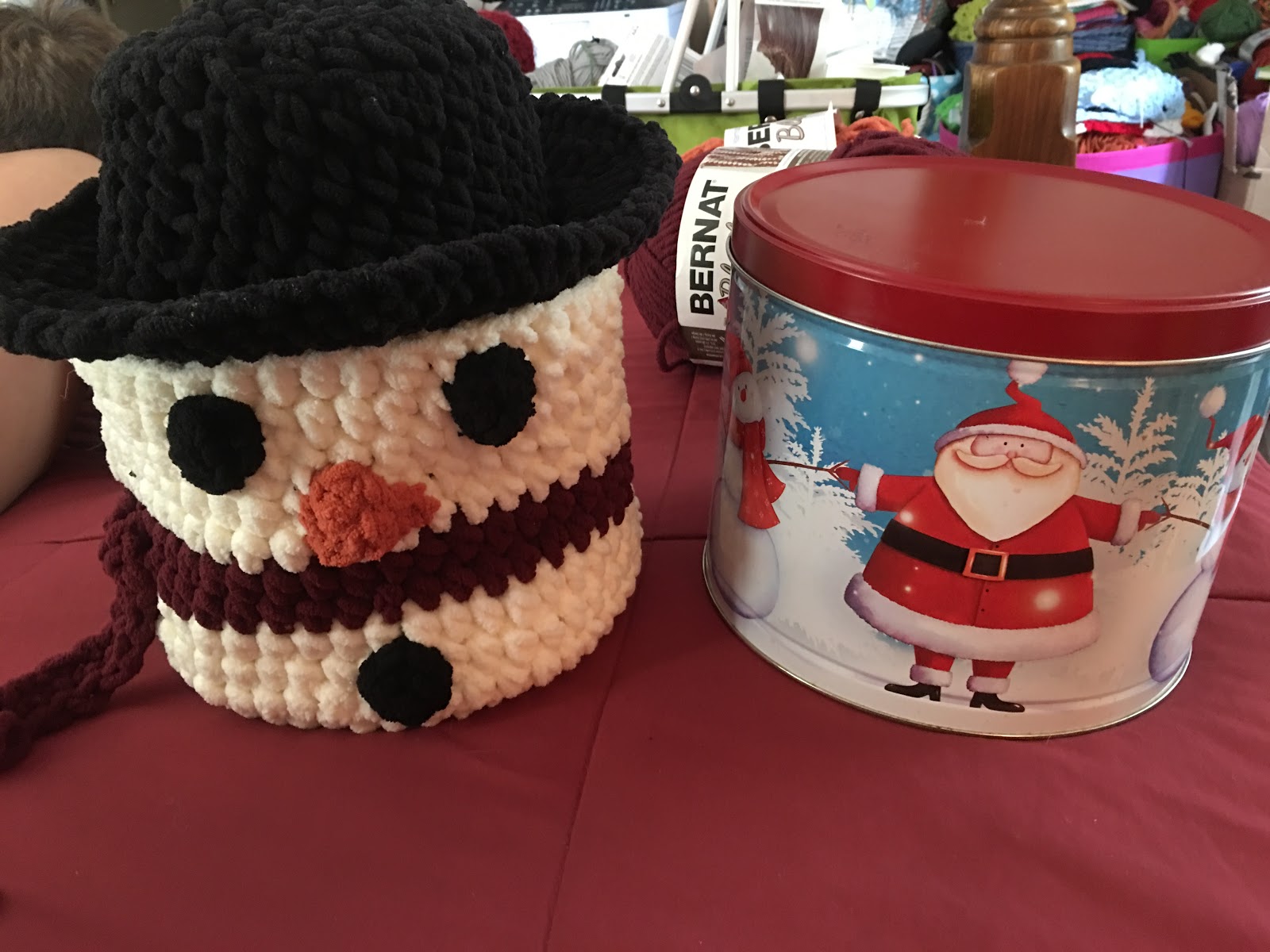 The Perfect Stitch...: Snowman Popcorn Tin Cover
