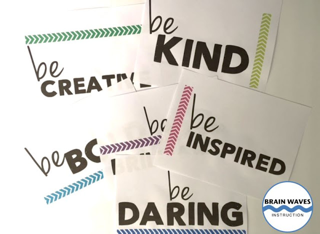 Brain Waves Instruction: Simple Classroom Decor - Free Motivational ...