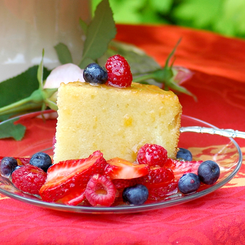 Almond Cake with Fresh Berries