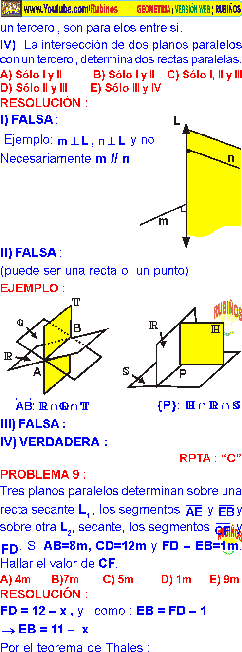 RECTAS Y PLANOS EJERCICIOS RESUELTOS PDF-ESTEREOMETRIA