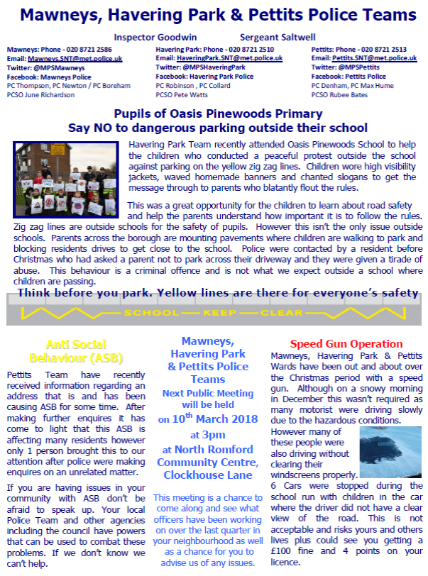 Clockhouse Primary School: Police Newsletter