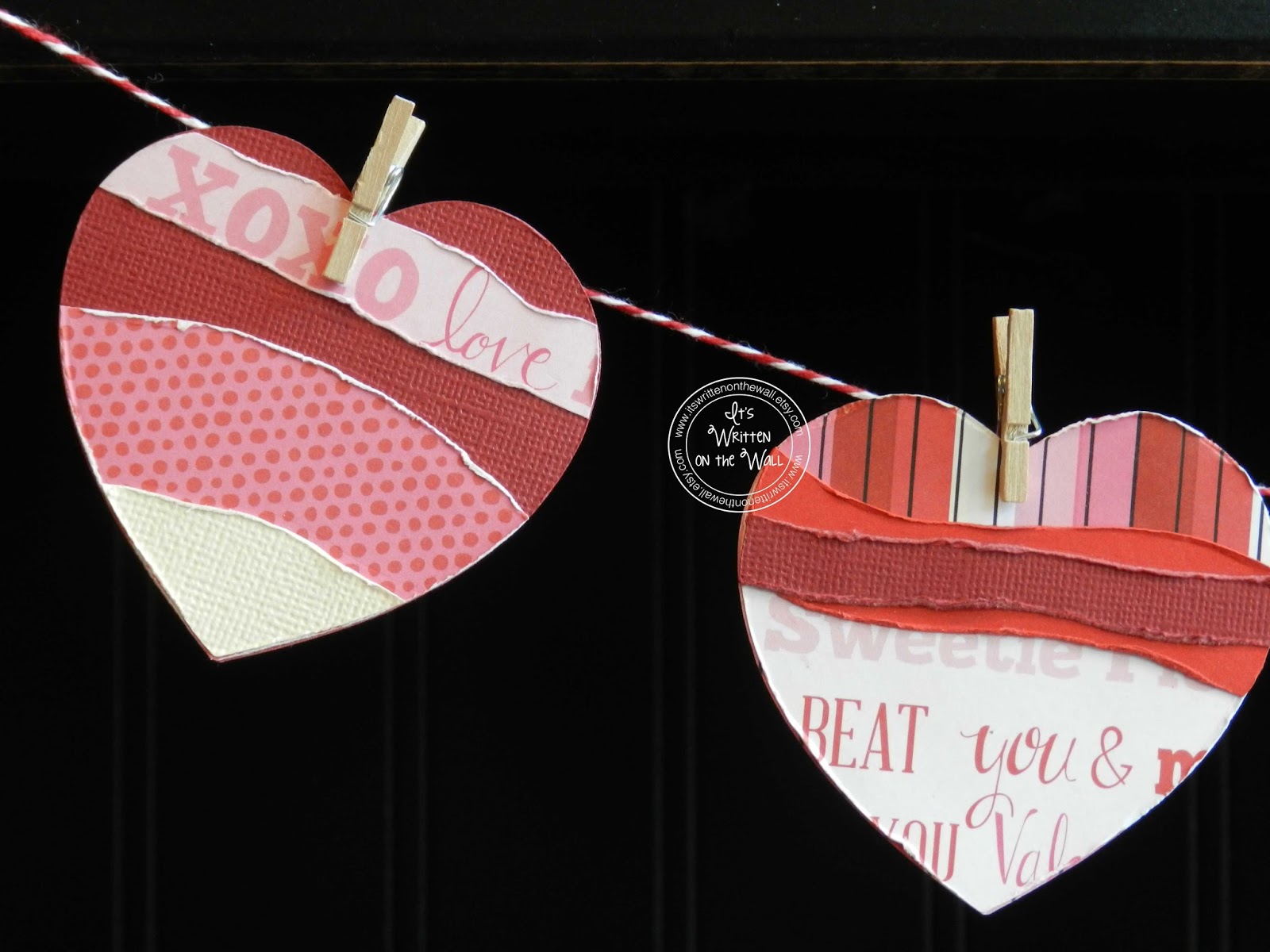 It's Written on the Wall: Shabby Chic Valentine's Day Heart Banner-Each ...