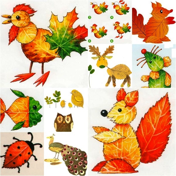 leaf animals ~ Art Craft Gift Ideas