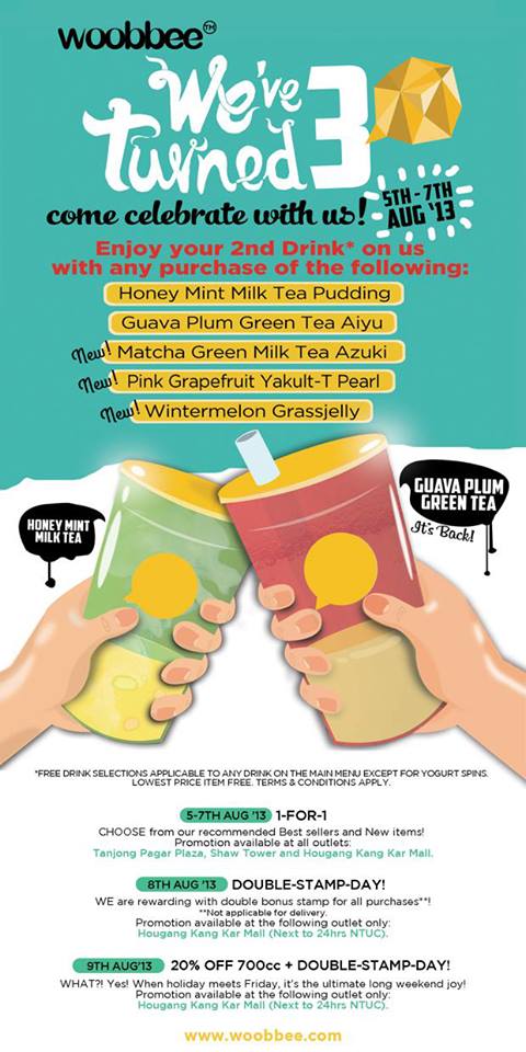 FoodieFC: Woobbee Bubble Tea: 1 For 1 Promotion (till 7 Aug 2013)